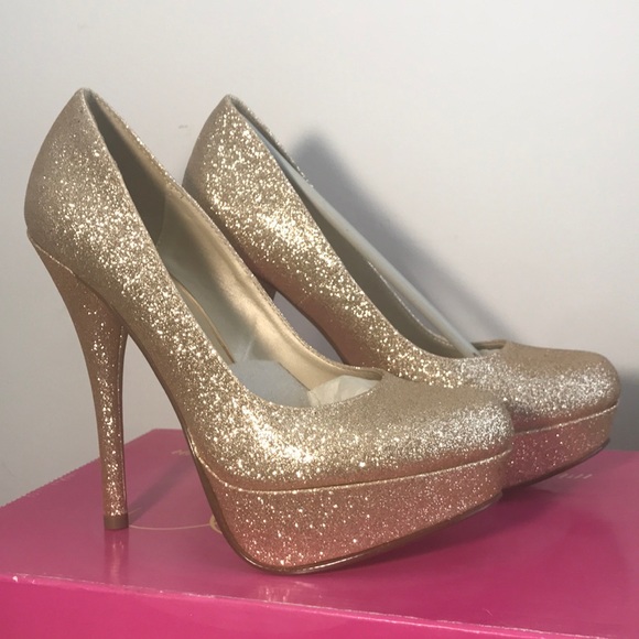Delicious | Shoes | My Delicious Shoes Jones Glittery Gold Platform ...